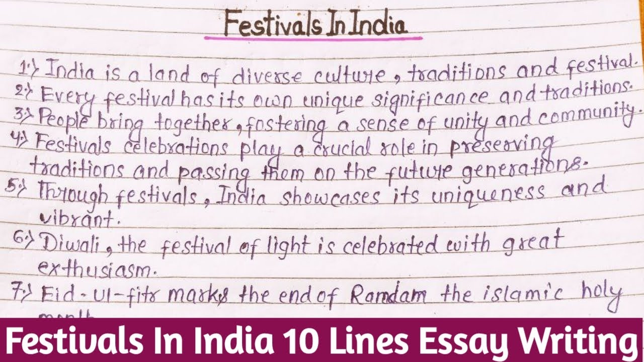 Festivals In India Essay In English | Indian Festival 10 Lines Essay | Indian Festival Paragraph ...