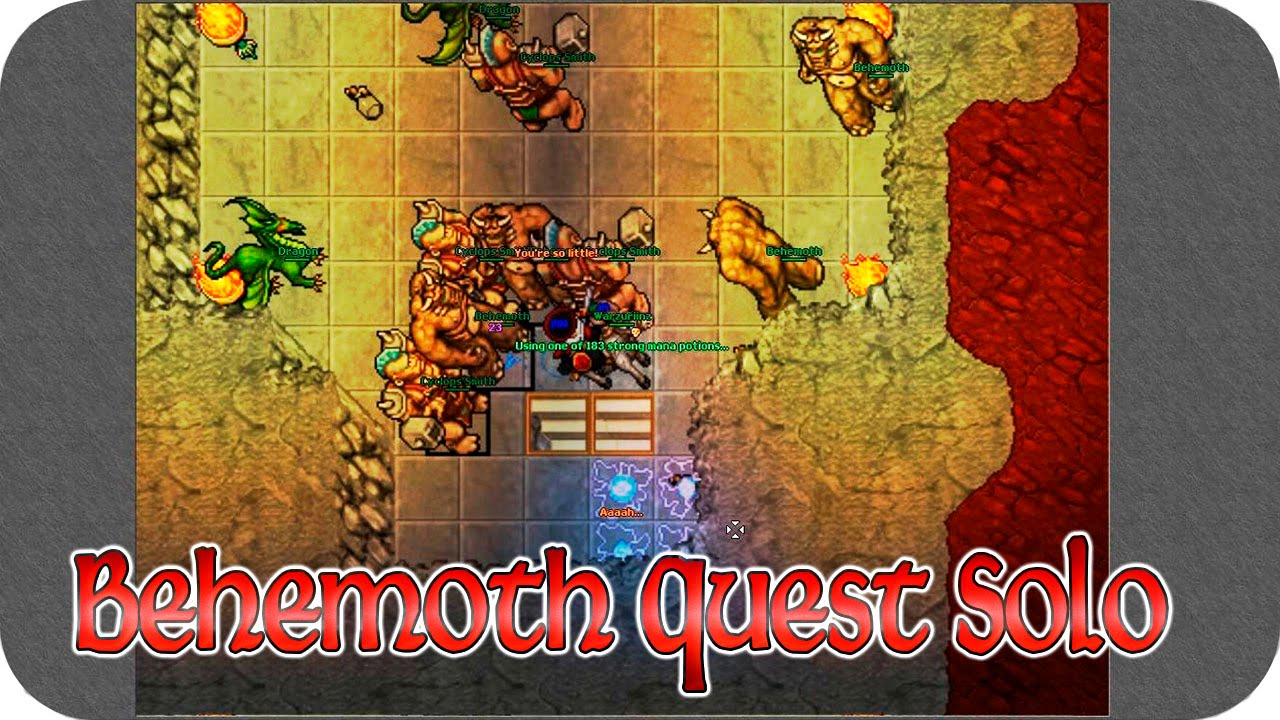 HOW TO DO BEHEMOTH QUEST EASY SOLO PALADIN STYLE | Tibia - YouTube