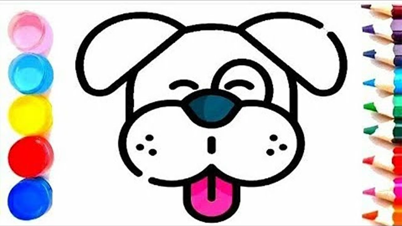How to draw a dog for children step by step easy drawing - YouTube