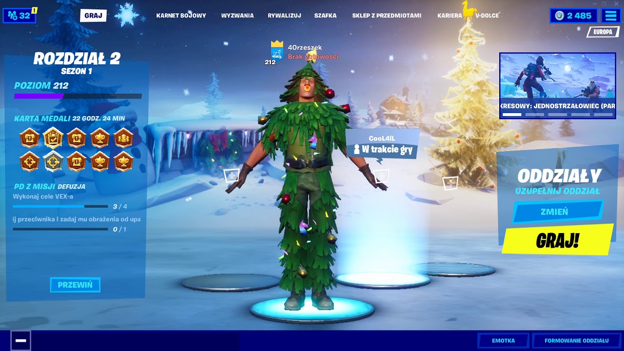 Fortnite: Pan choinka emotka światełko - YouTube