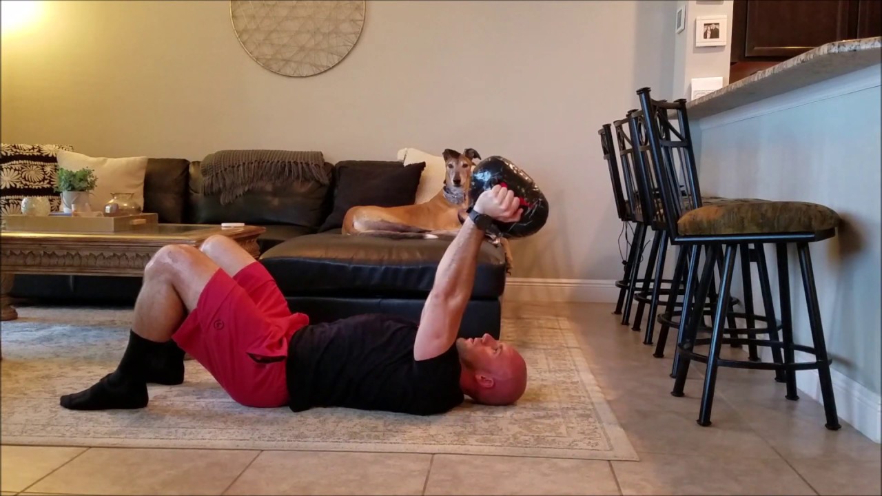 Sandbag Lying Tricep Extension - YouTube