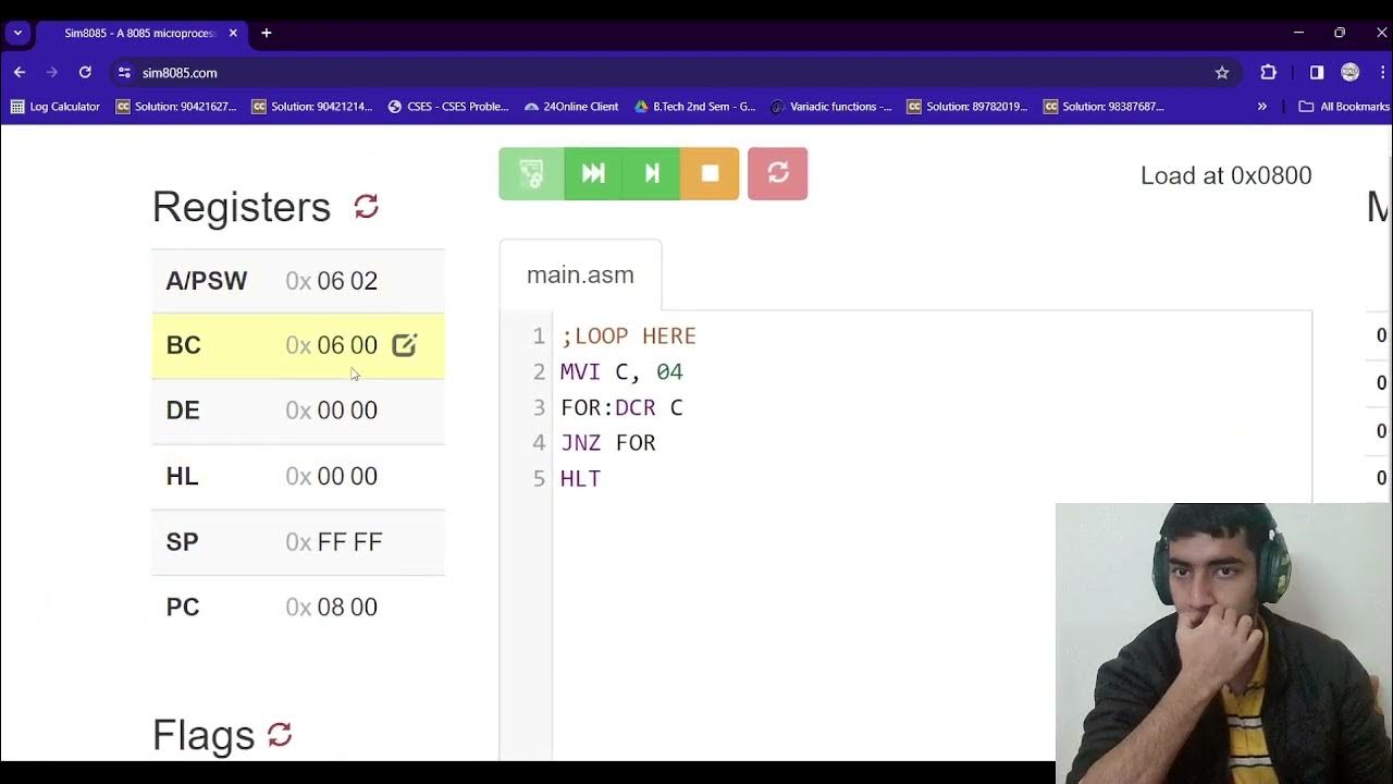 8085 simulator online - YouTube