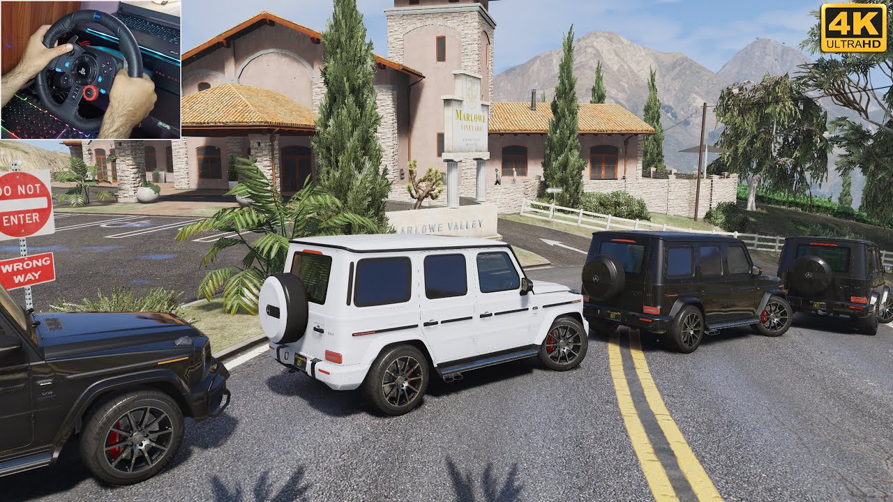 GTA 5 - Mercedes AMG g63 Mafia Convoy in Los Santos | Logitech g29 ...