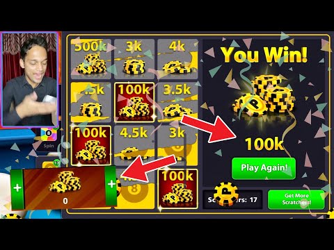 I LOST ALL MY COINS IN 8 BALL POOL, BUT WON 100K ON SCRATCH & WIN (luckiest moment) RTR #1