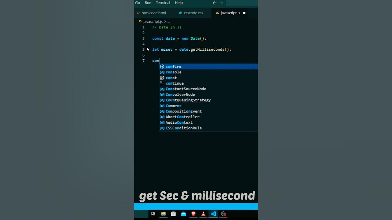Get Second And MiliSecond In Javascript || How To Get Second and ...