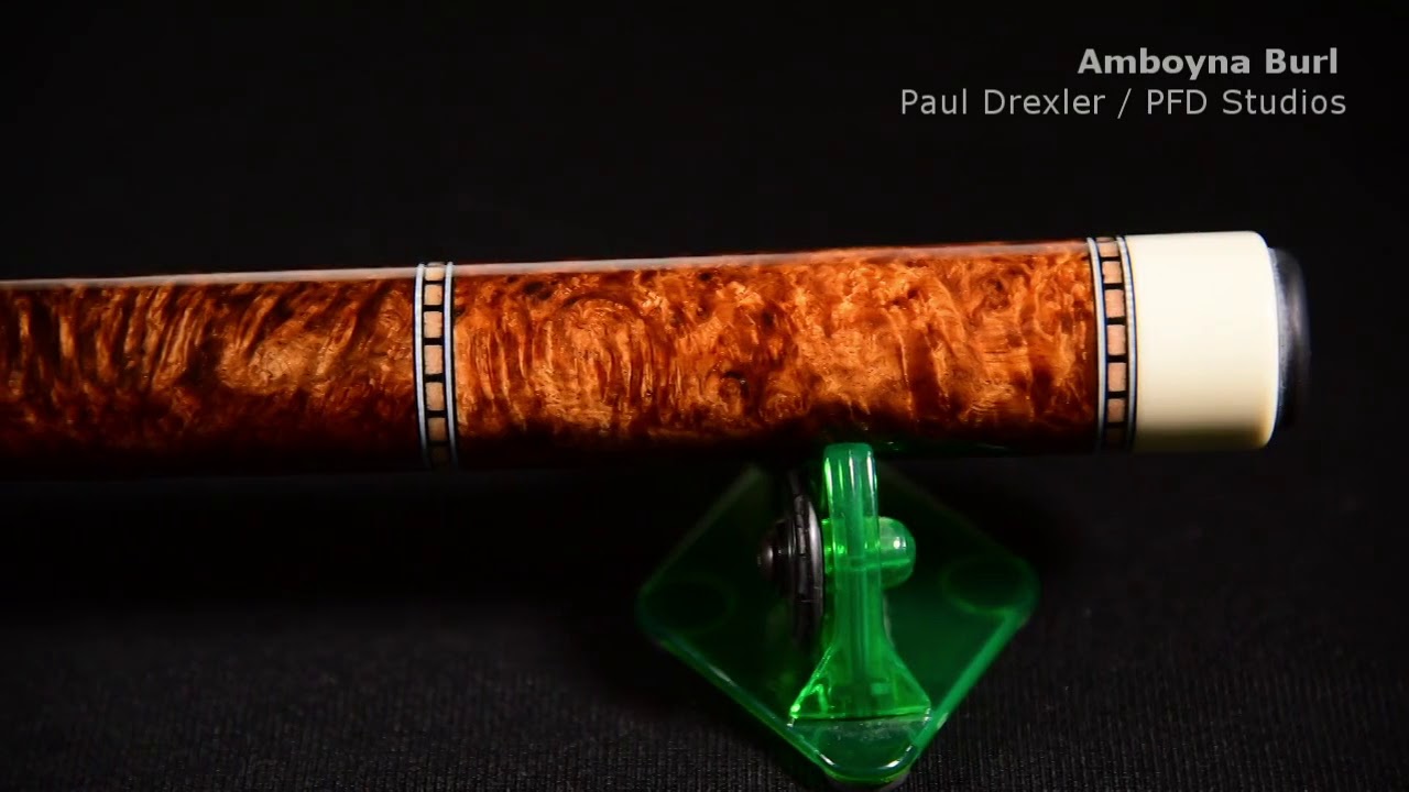 Paul Drexler Custom Cue - Amboyna Burl - YouTube