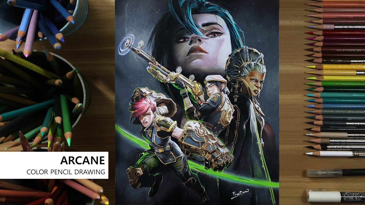ARCANE colored pencil drawing - Freedraw - YouTube