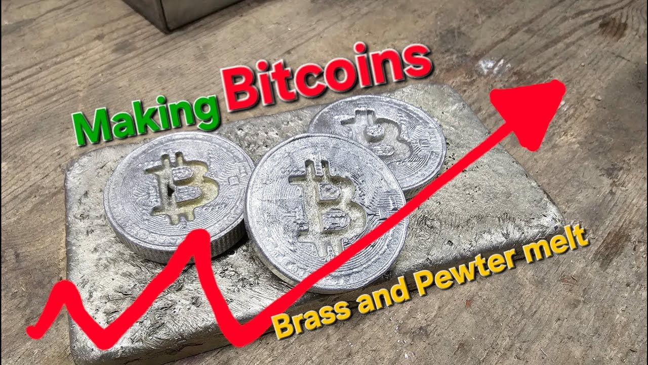 Bitcoin from Pewter - Brass melt - ASMR metal melting - YouTube