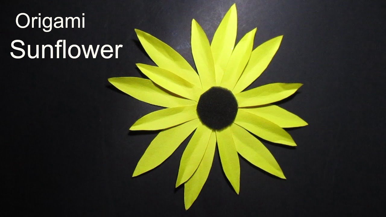 Origami Sunflower - How To Make An Easy Origami Sunflower - YouTube