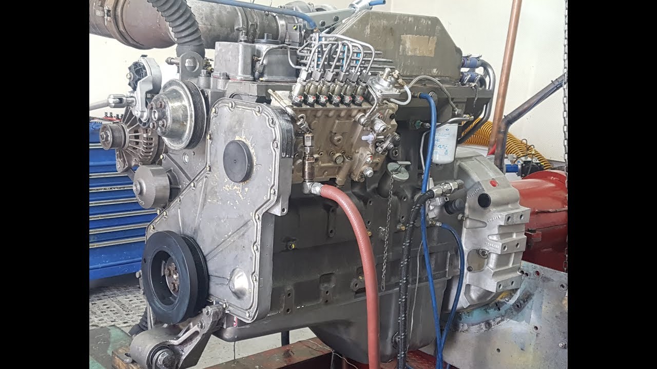 Cummins 6CTA Diesel Turbo Dyno Run 267HP @ 2200RPM - YouTube