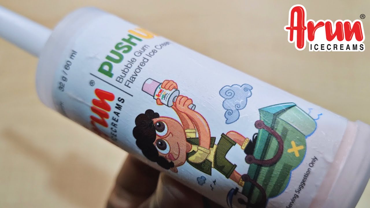 Arun Push Up Bubble Gum Flavour Ice Cream | Ingredients, Taste, Price ...