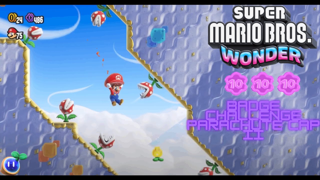 [Super Mario Bros. Wonder] Badge Challenge Parachute Cap II All ...
