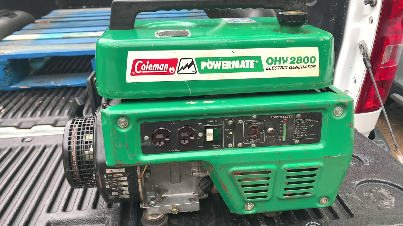 Coleman OHV 2800 portable generator with Suzuki H160A Engine - YouTube