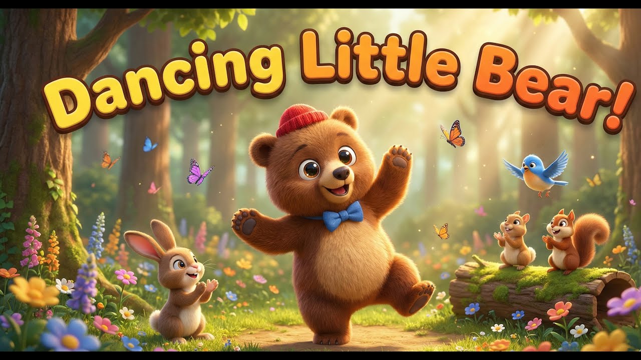 🐻 Dancing Little Bear Song 🎵 | Kids Song | Fun Dance, Rhymes, 3D ...