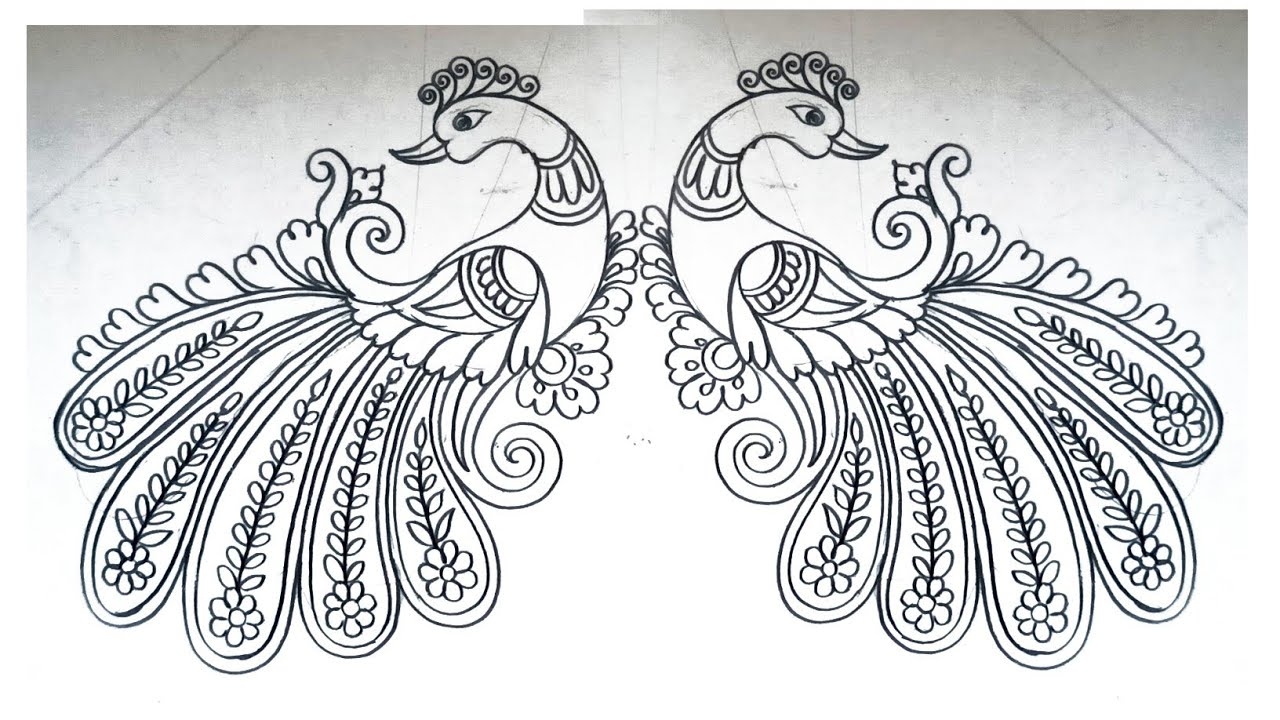 How to Draw Peacock with Beautiful Feather Design | Pencil Art - YouTube