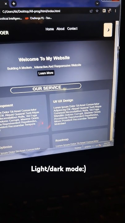 Light dark mode website! Using HTML CSS and JavaScript #web #coding #programming #webdev - YouTube