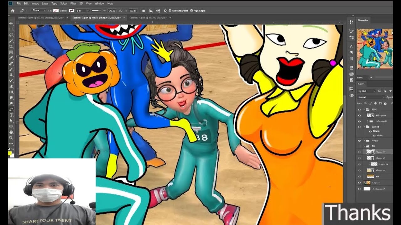 I will show you how to create Squid game animation thumbnails - YouTube