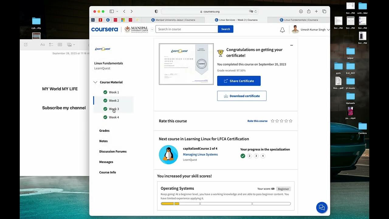 Linux Fundamentals | learn2vest | Aspen Olmsted | Coursera | Week 1 to 4 | Complete Quiz Answers ...