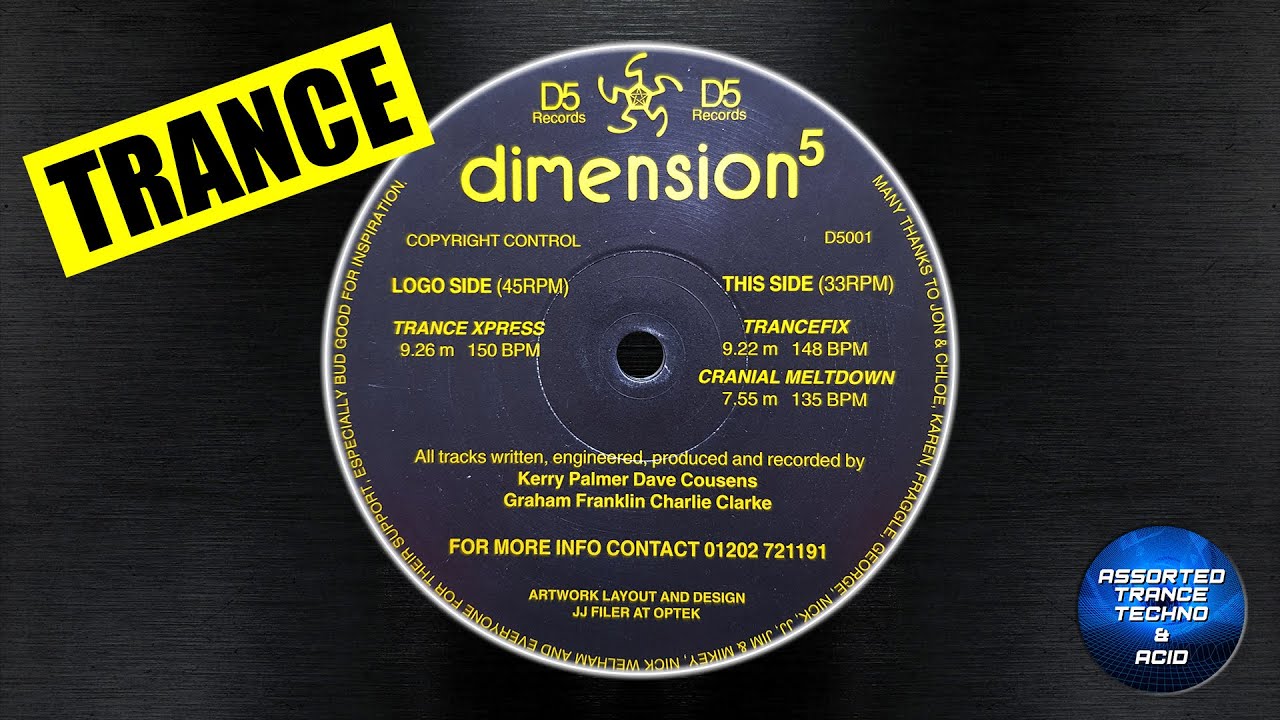 [Trance] Dimension 5 - Cranial Meltdown [D5 Records] 1995 - YouTube