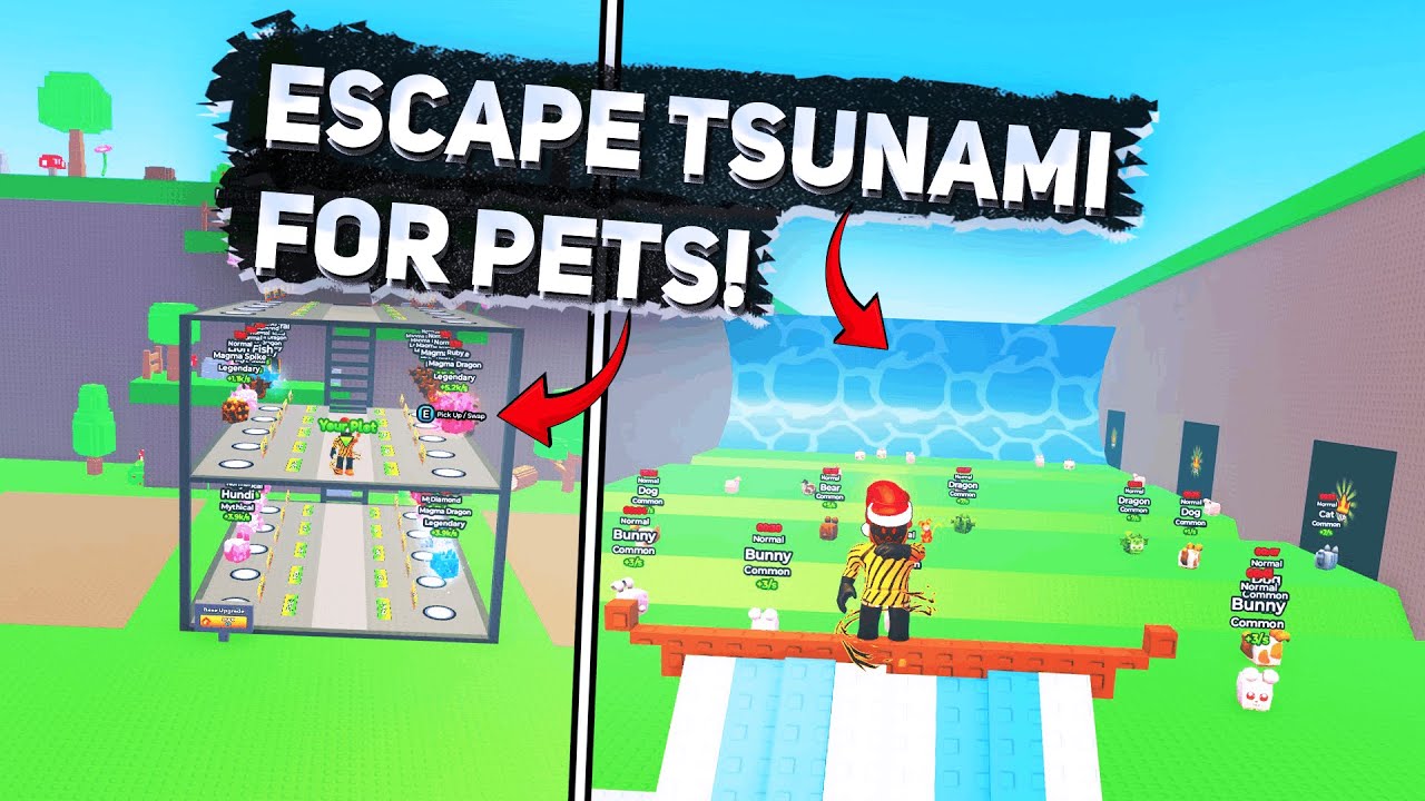NEW ESCAPE TSUNAMI FOR PETS GAME IN ROBLOX - YouTube
