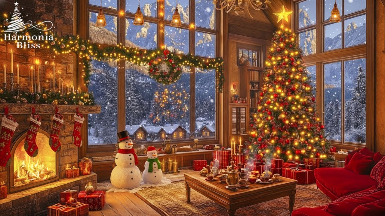 Soothing Christmas Ambience 🎄 Relaxing Christmas Music With Fireplace🔥 ...