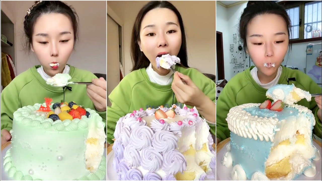 ASMR - #5 || *1431922560* WHOLE CREAMY CAKE EATING - YouTube