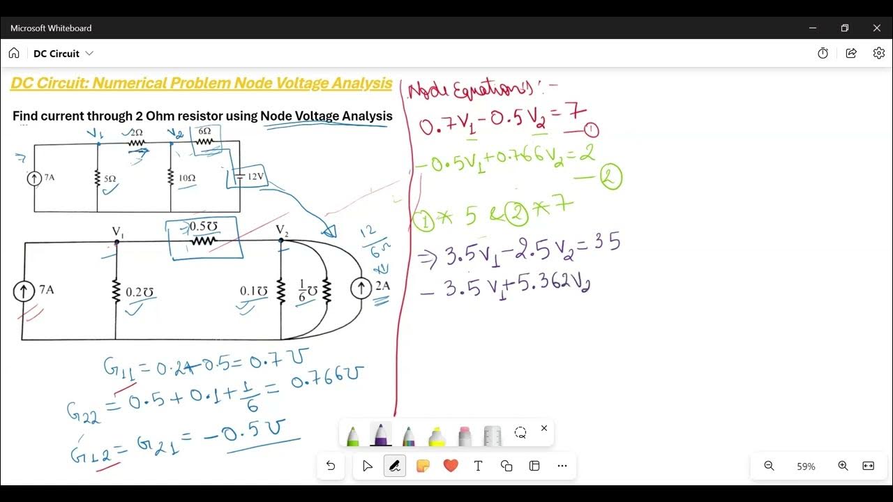 DC Circuit: Problem No. 2 Node Voltage Analysis - YouTube