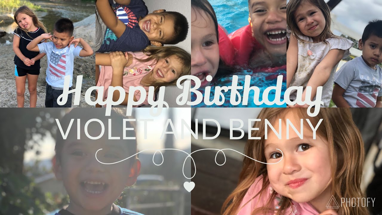 Violet & Benny's Birthday Together | Small Birthday Party - YouTube