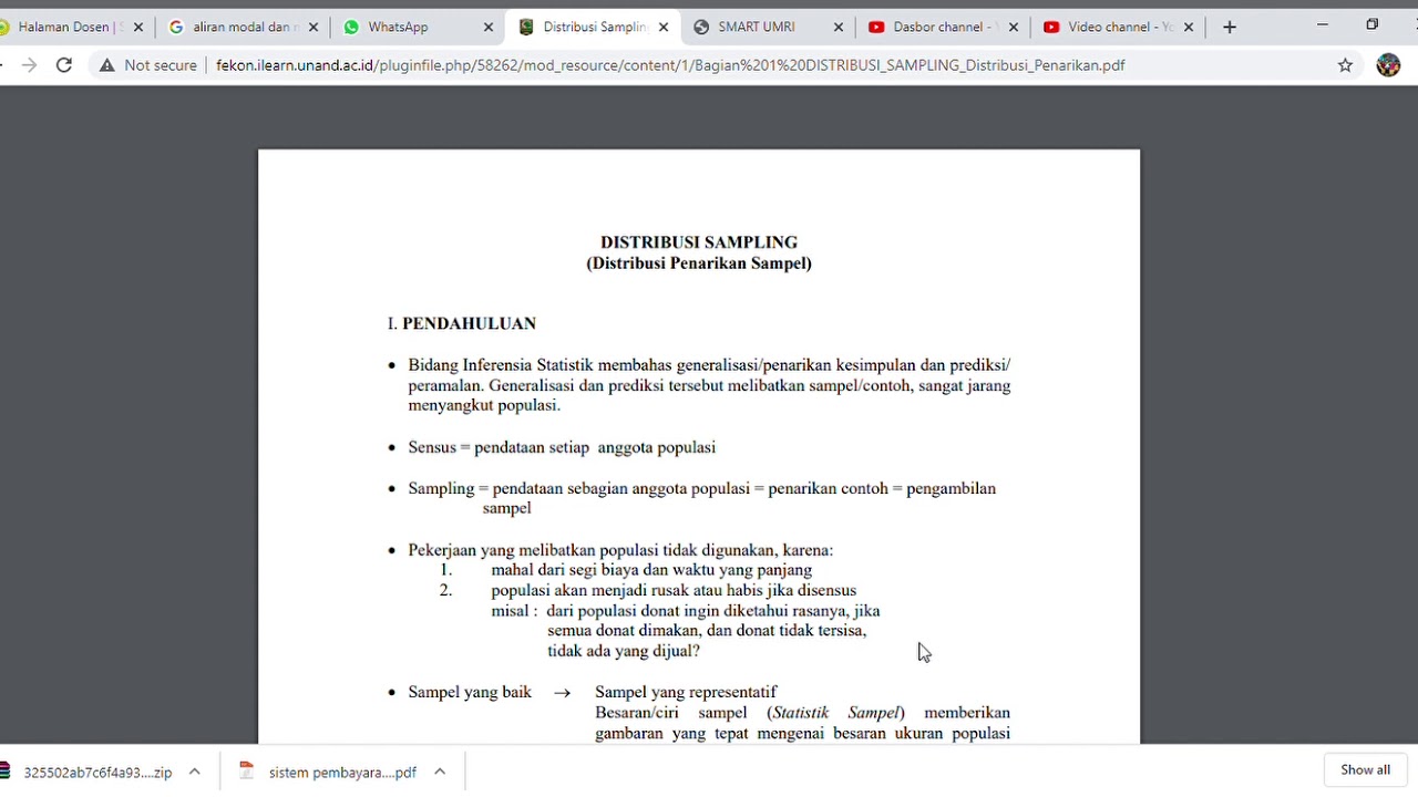 TUTORIAL STATISTIK MULTIVARIAT PERTEMUAN 3 Distribusi Sampling - YouTube