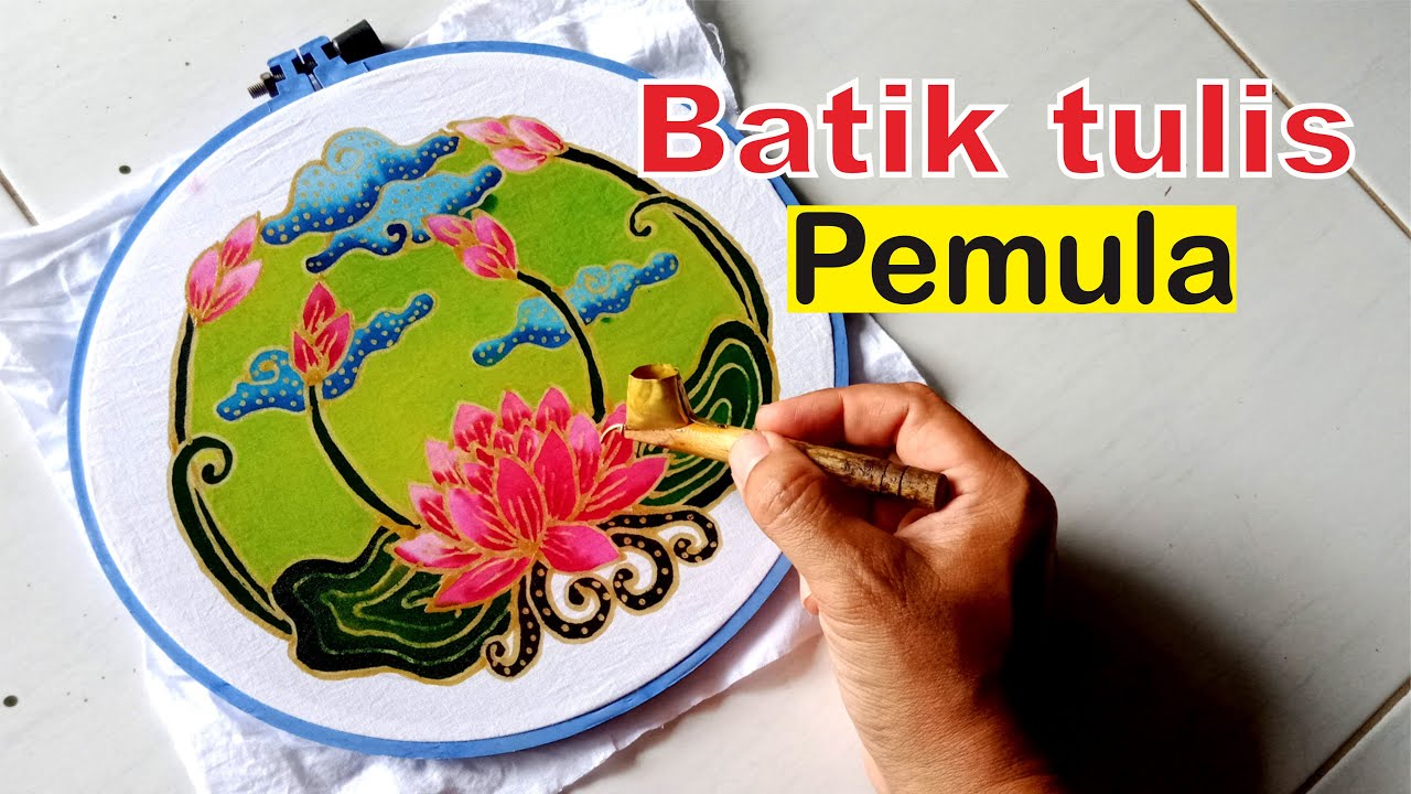Batik tulis | motif bunga teratai - YouTube