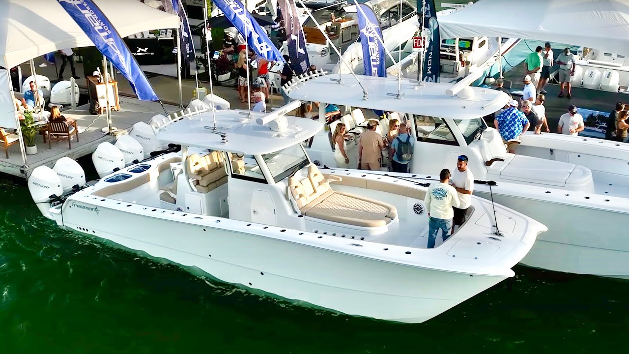 New 35 Freeman Catamaran and 32 X3 Trimaran!!! Miami Boat Show - YouTube