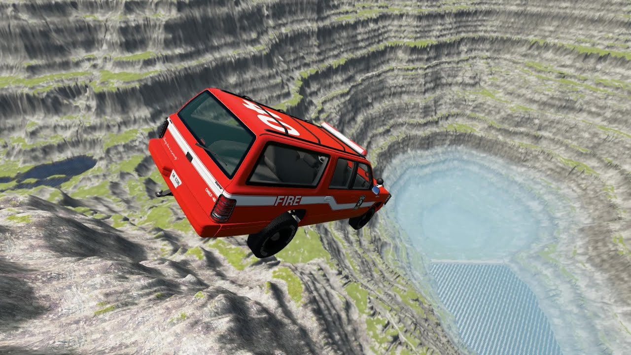 Fire Chief Truck vs Leap of Death | BeamNG.drive - YouTube