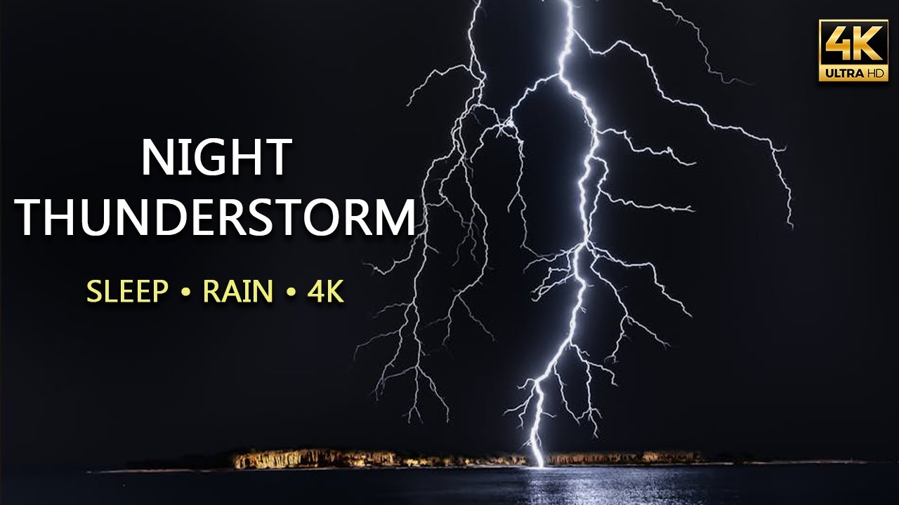 Epic Night Thunderstorm with Lightning & Rain Sounds [4K] | Relaxing ...