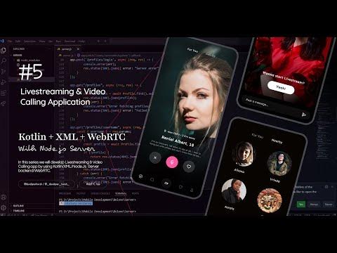 Develop Livestreaming and Video calling app| Part-5 | Android Studio | Kotlin | Node.Js | WebRTC ...