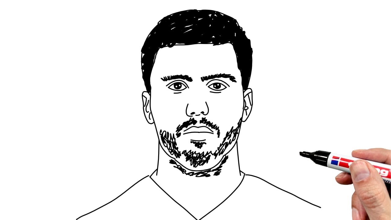 How to Draw Rodri - Euro 2024 - YouTube