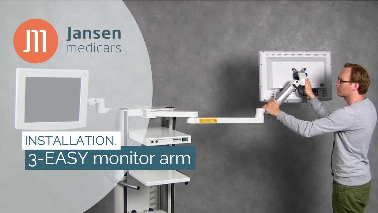 Installation instruction 3-EASY medical grade monitor arm - YouTube