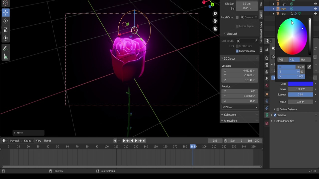 Rose Blooming in blender - YouTube