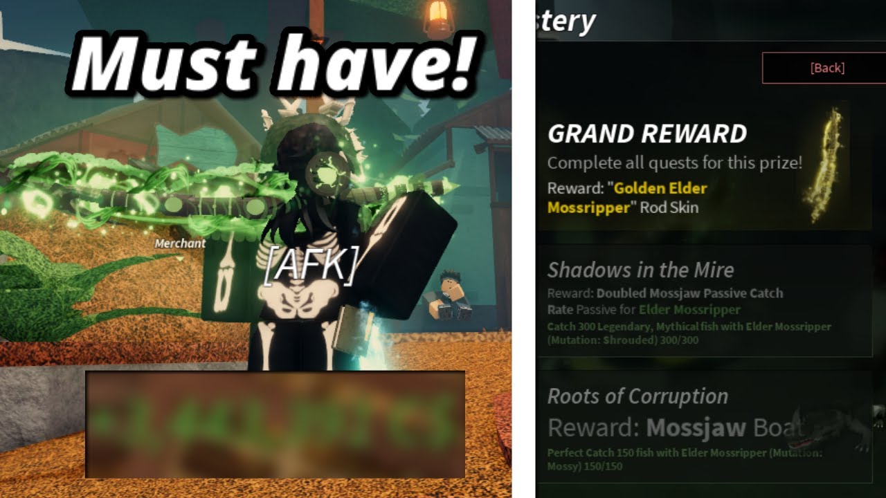 The Elder Mossripper rod's mastery is kinda GOOD! Fisch Roblox - YouTube