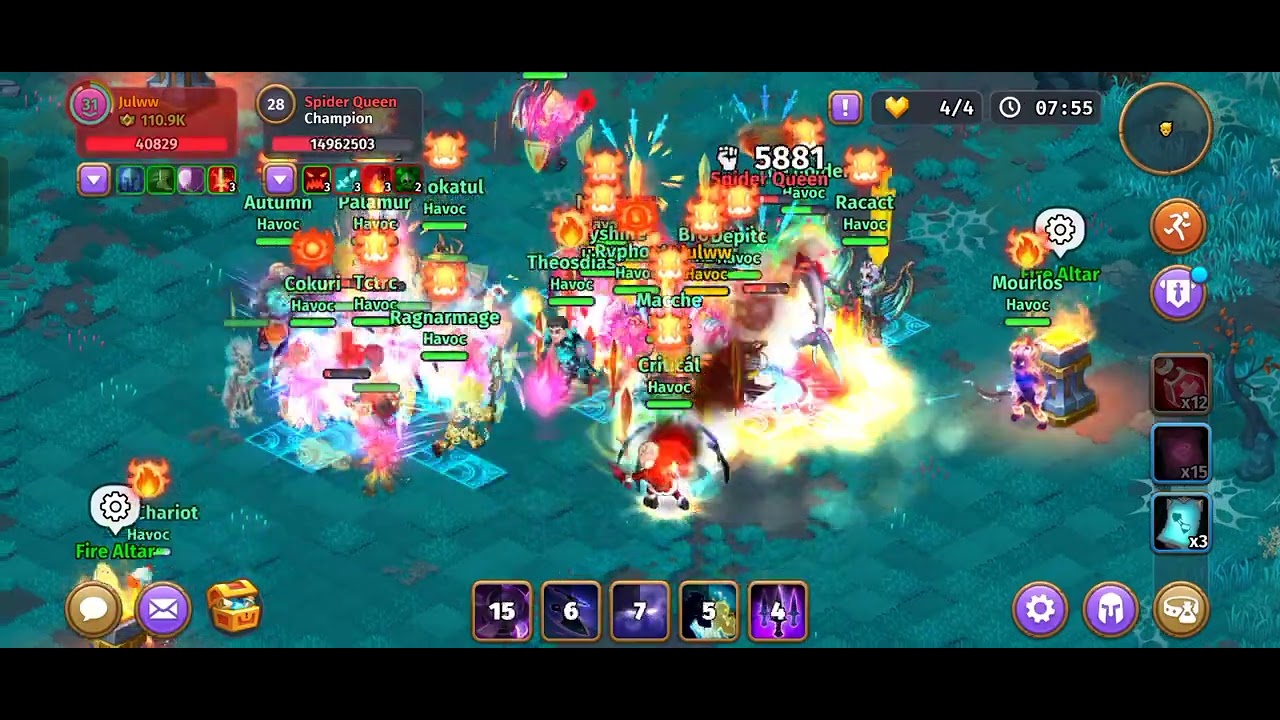 Skylore Guild Havoc vs Hunt spider Queen lvl 10 - YouTube