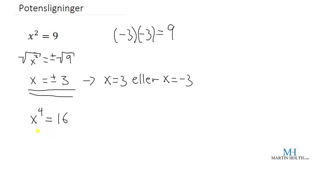 Matematikk 1P - Potensligninger - YouTube