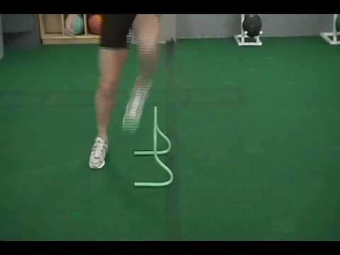 single hurdle side running 3 step over - YouTube