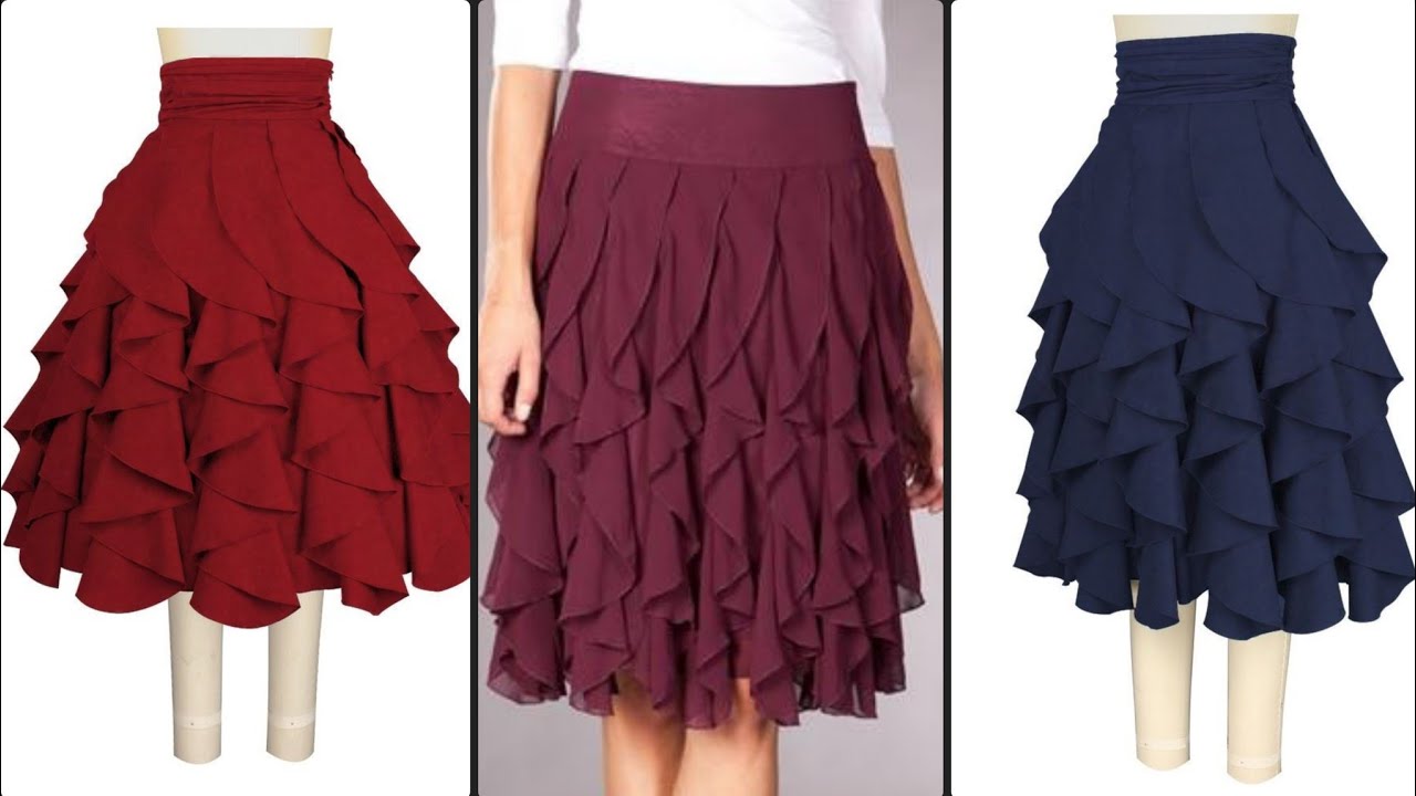 latest amazing ruffle Skirts designs for Grils - YouTube