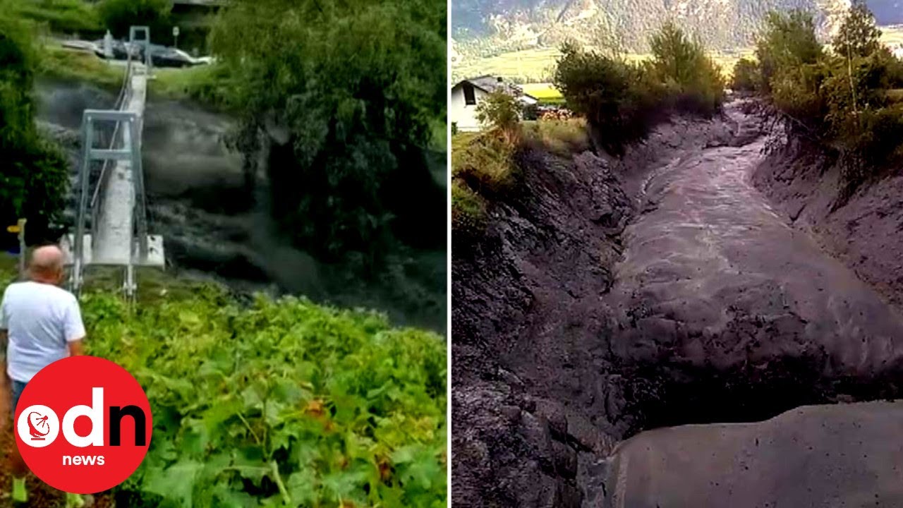 Violent Flash Flood Strikes Switzerland after Heavy Rain in Alps - YouTube