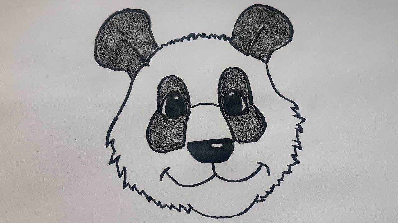 How to draw a panda face easy. - YouTube