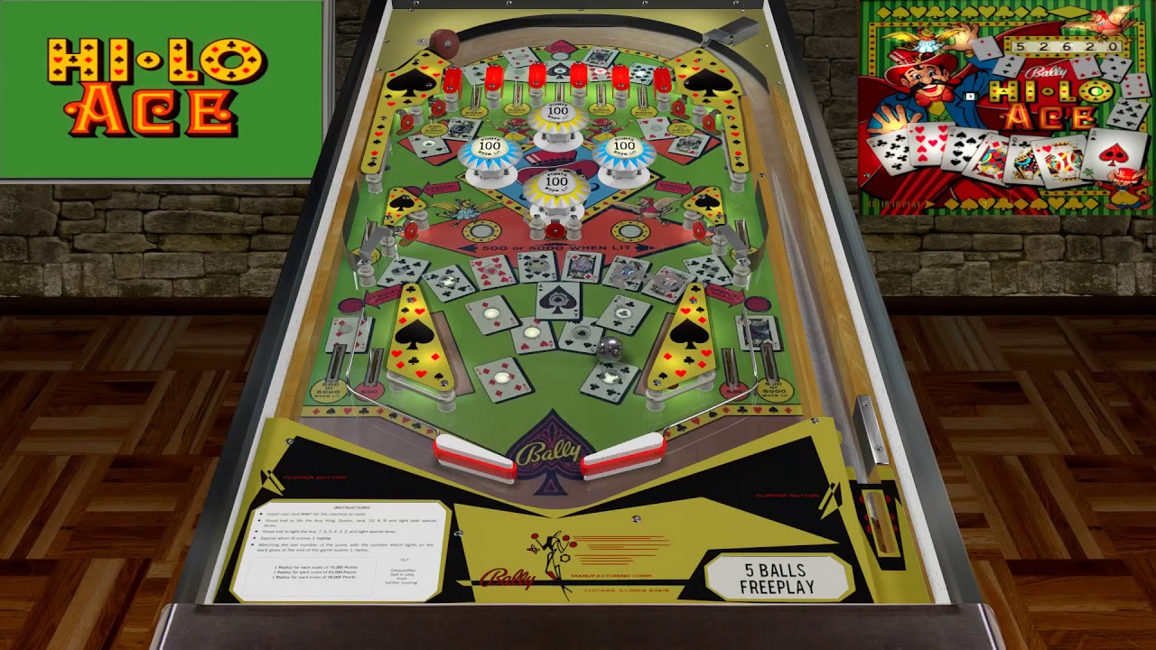 Hi-Lo Ace Pinball VPX - YouTube