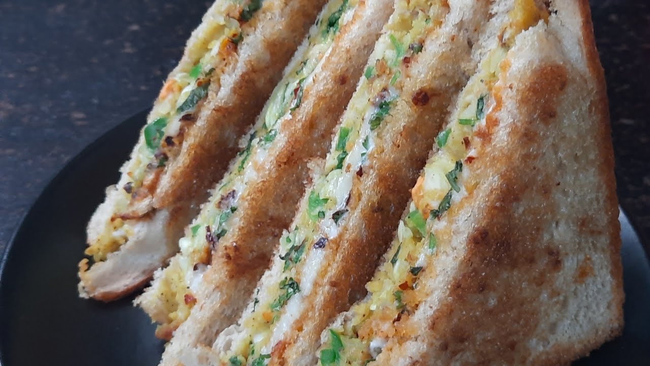 New Veg Chatpata Sandwich | Besan Toast Recipe | Healthy Nashta ...