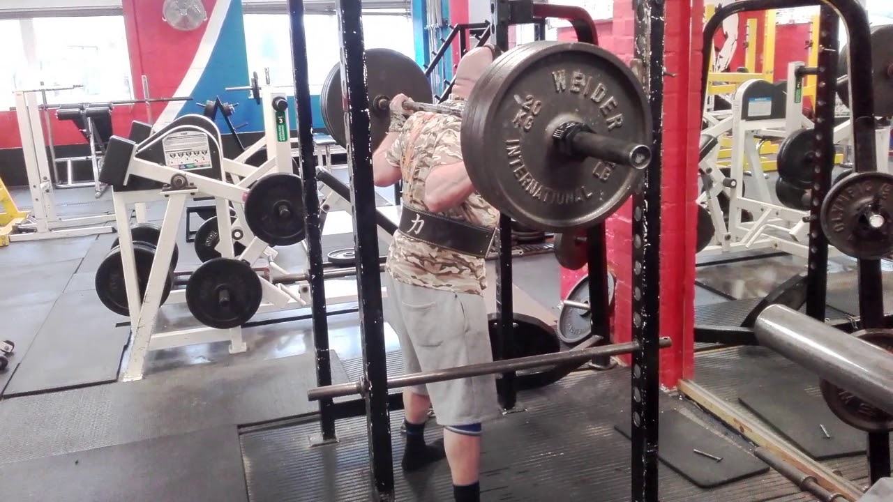 High bar 180 kg squats 3 second eccentric - YouTube