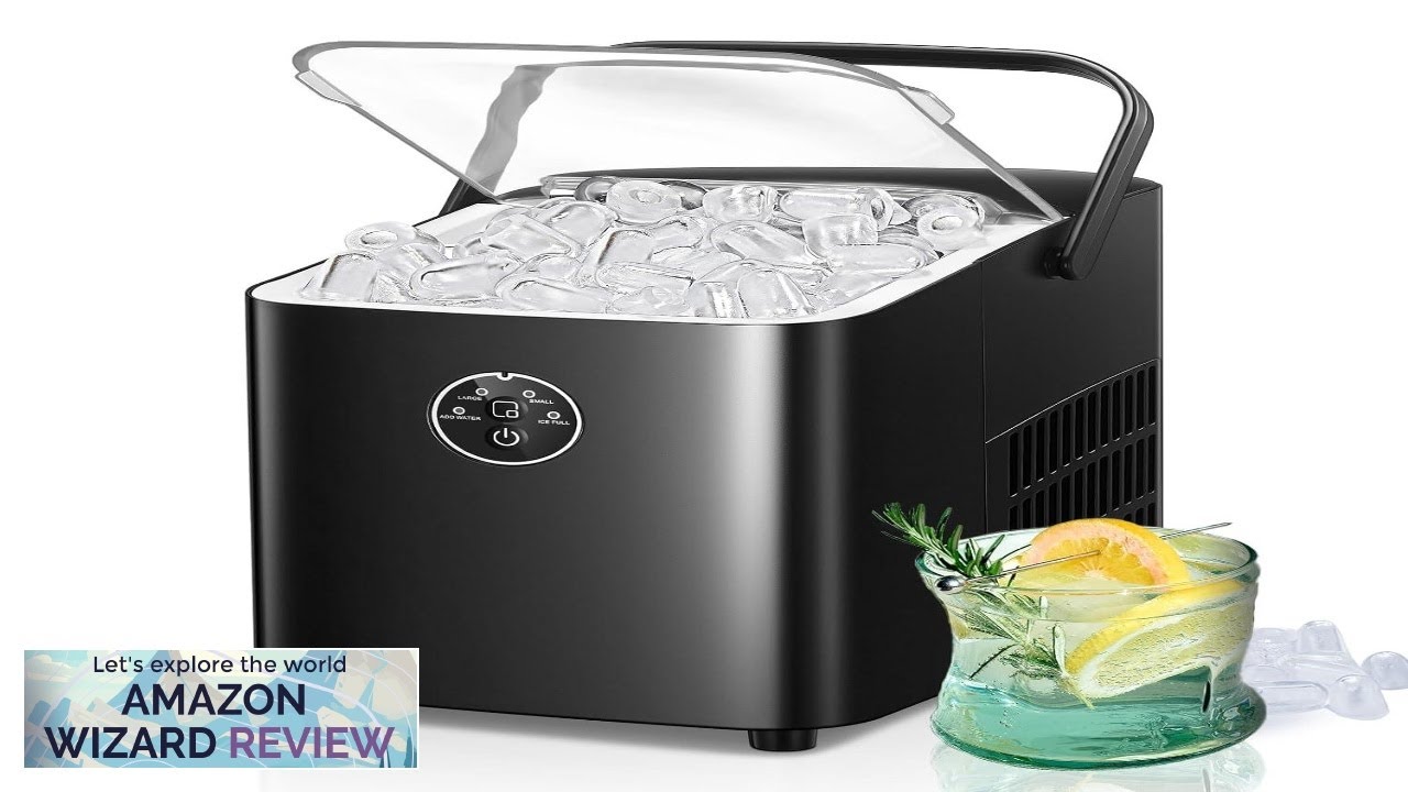 FOHERE Ice Maker Machine with Handle 28lbs in 24H 2 Sizes Review - YouTube