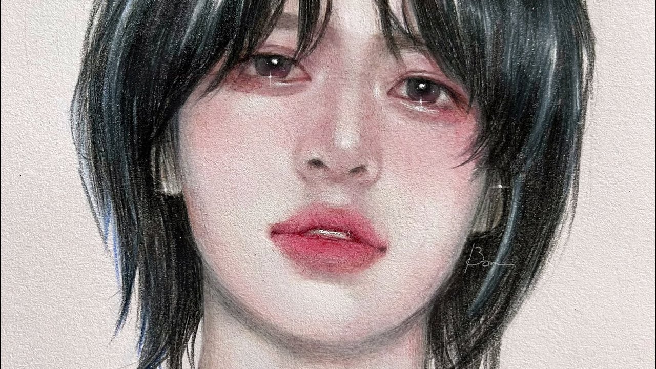 색연필 인물화 그리기 . 투바투 범규 . Drawing TXT Beomgyu . Color Pencil Portrait ...