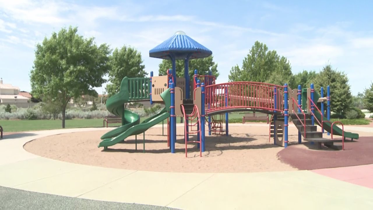 Bees swarm Albuquerque playgrounds, city says don't worry - YouTube